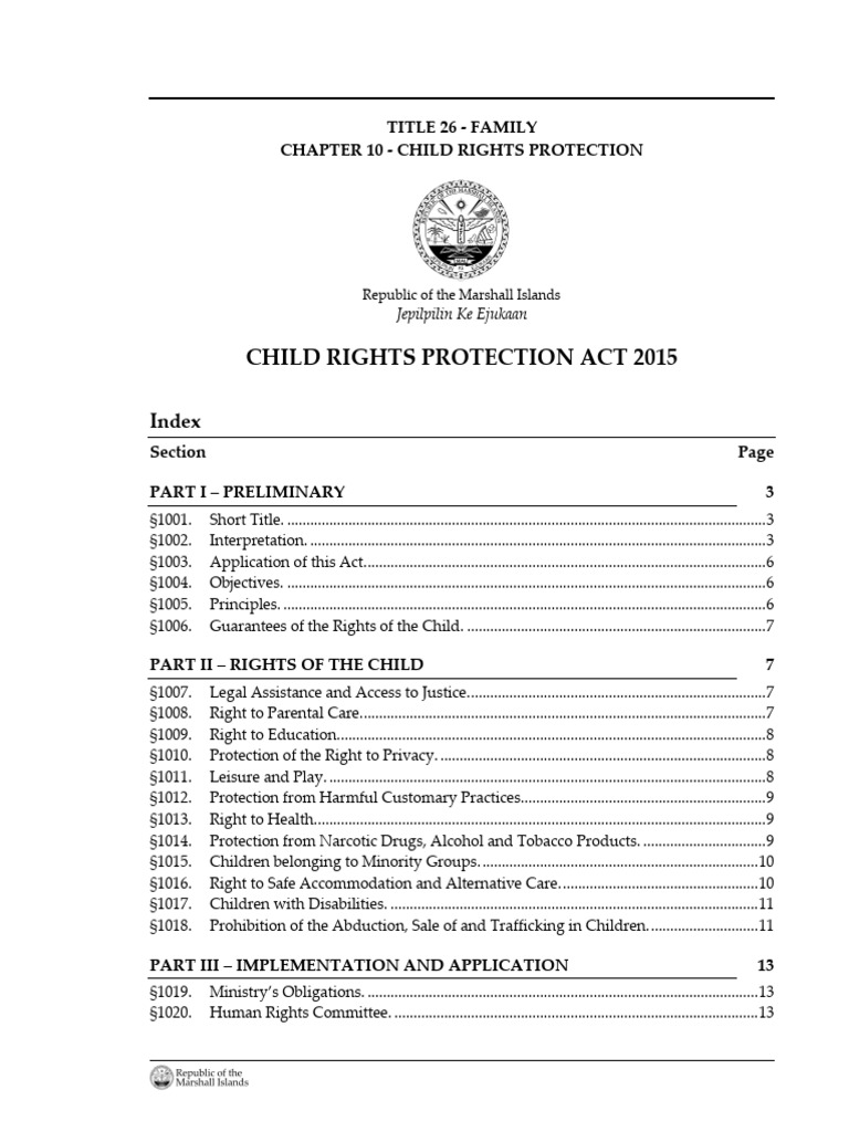 Child Rights Protection Act 2015 | PDF