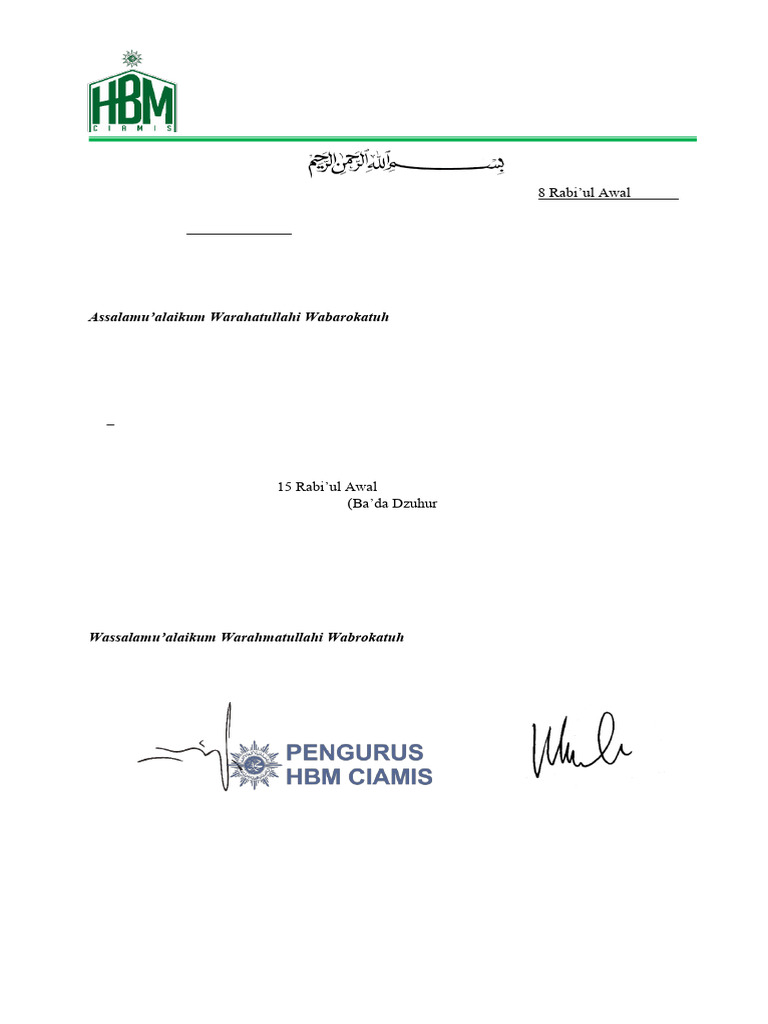 Undangan HBM 2 | PDF