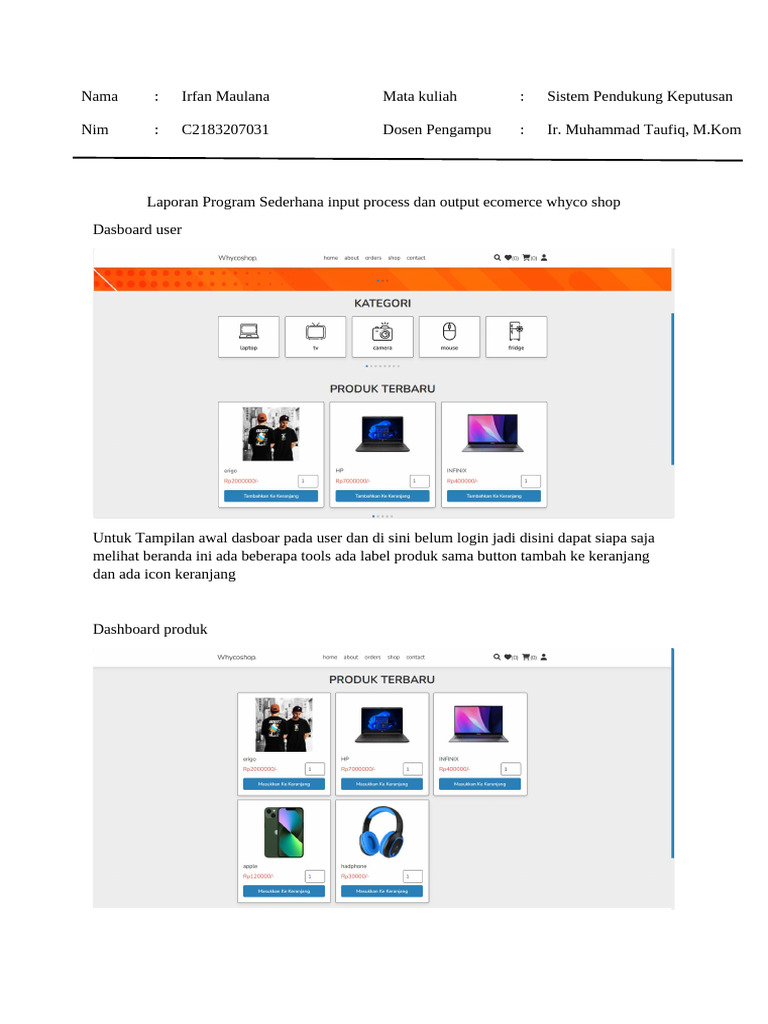 Laporan SPK - Program Sederhana | PDF