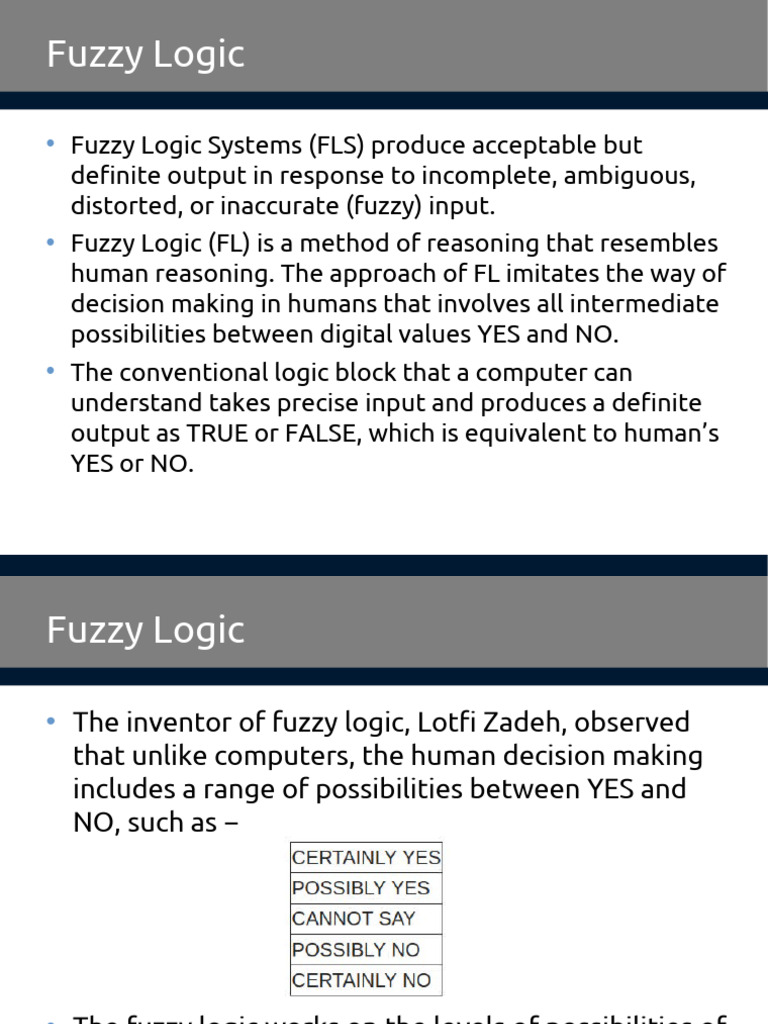 Fuzzy-Logic Unit 1 | PDF
