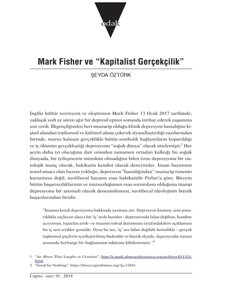 Cogito Mark Fisher | PDF