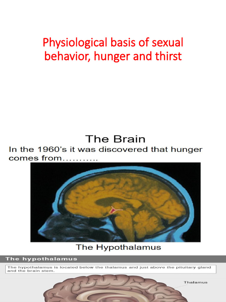 module 2 - Physiology of Hunger, Thirst and sexual behaviour | PDF