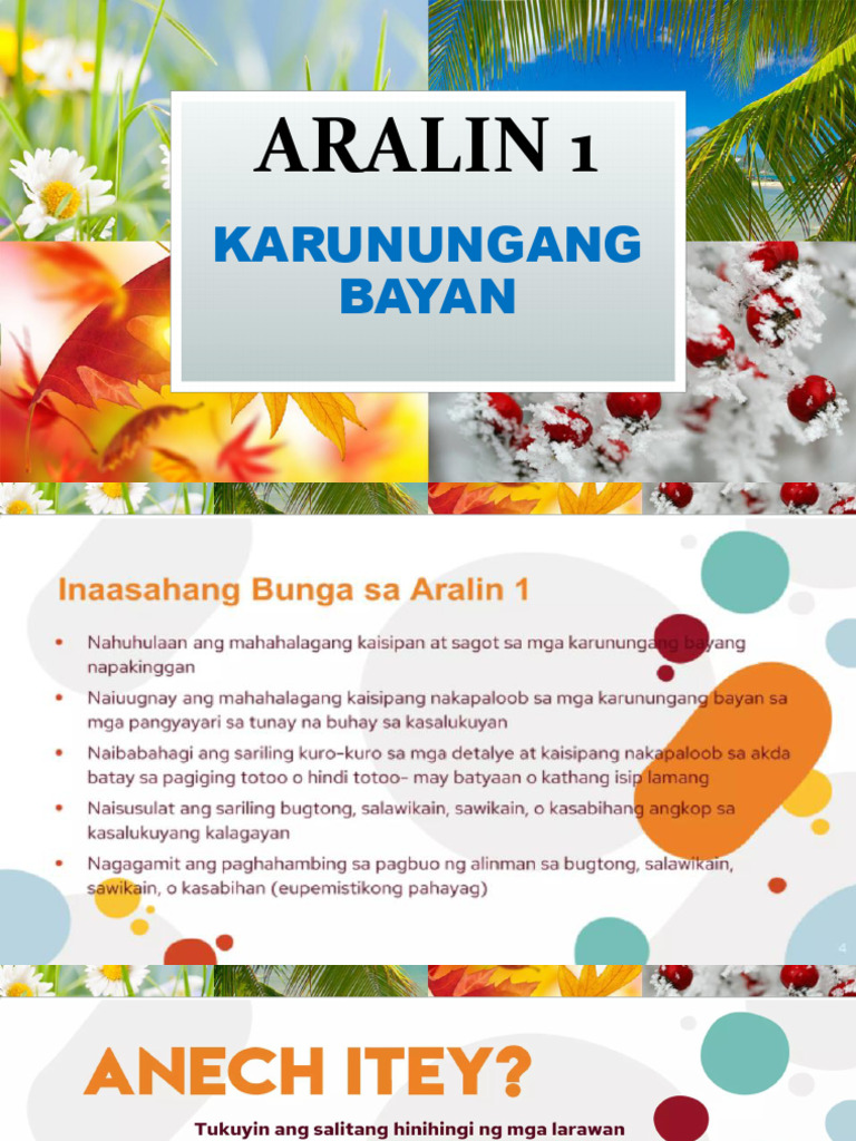 ARALIN 1 Karunungnang Bayan | PDF