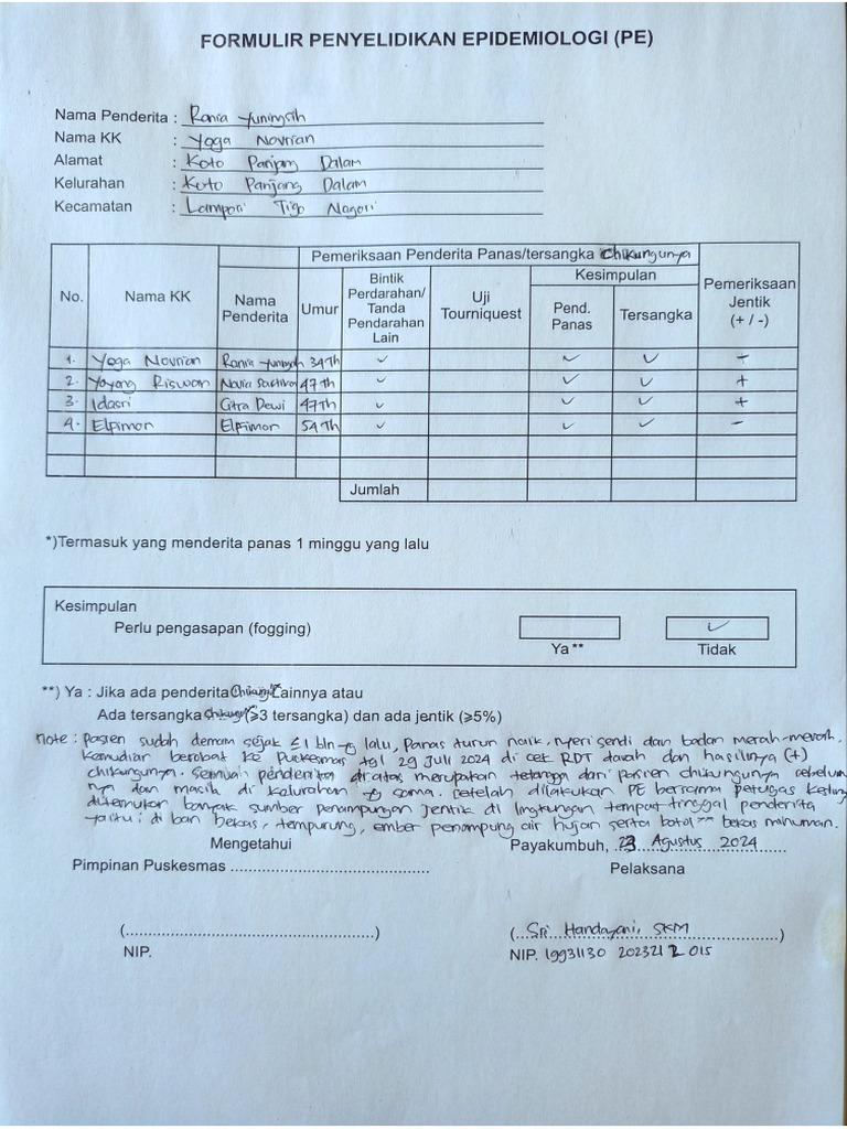 PE Chikungunya TGL 23 Agus 2024 | PDF
