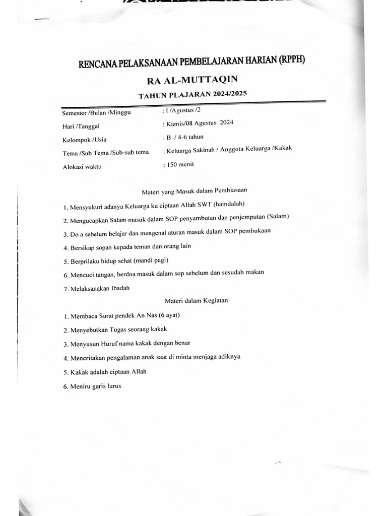 RPPH RA Al-Muttaqin | PDF