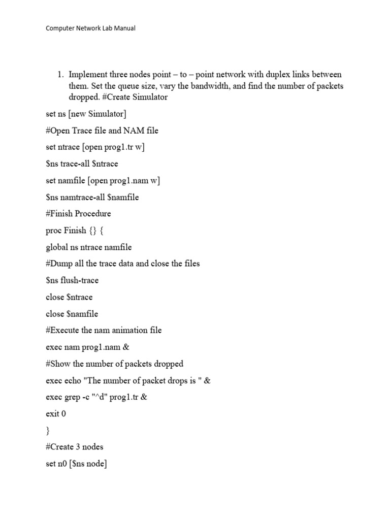 Computer Network Lab Manual | PDF