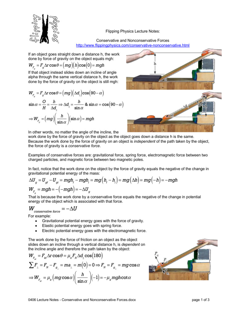 Conservative vs Nonconservative Forces | PDF | Force | Potential Energy