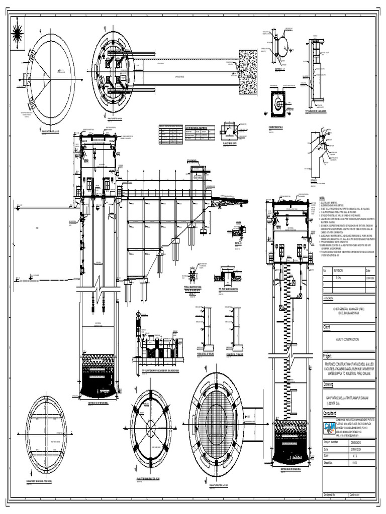 Ga & RC Details of Intake Well Pottlamapur | PDF