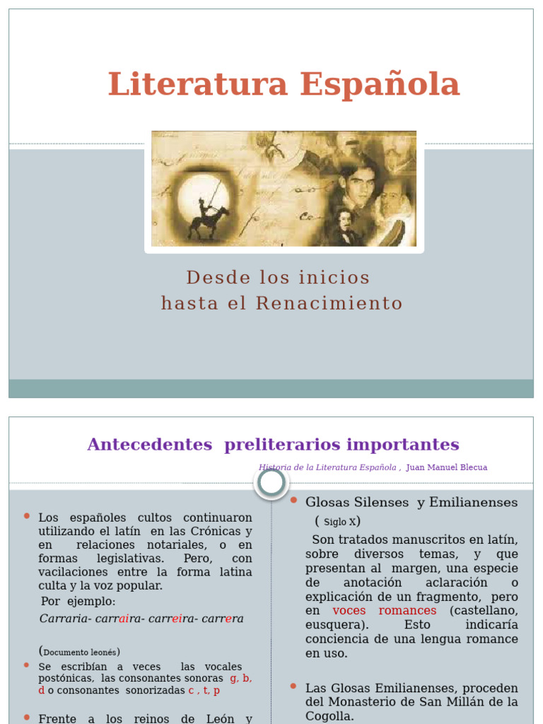 Literatura Española Desde Los Orígenes Hasta El Renacimiento-Mio Cid | PDF