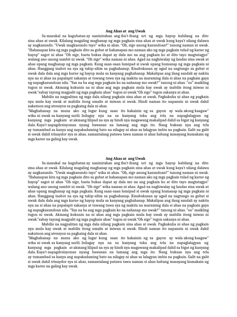 Ang Ahas at Ang Uwak | PDF