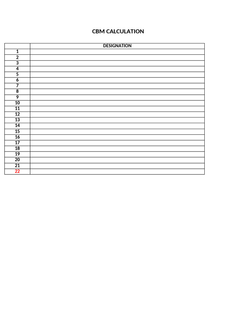 CBM CALCULATION | PDF
