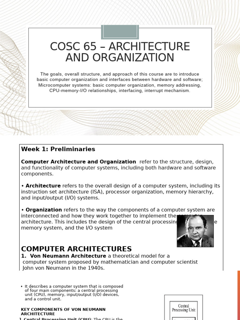 Cosc 65 Architecture and Organization | PDF