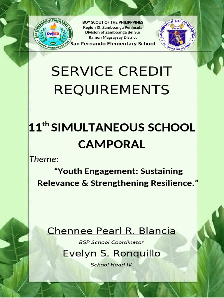 BSP SERVICE CREDIT Front Cover | PDF