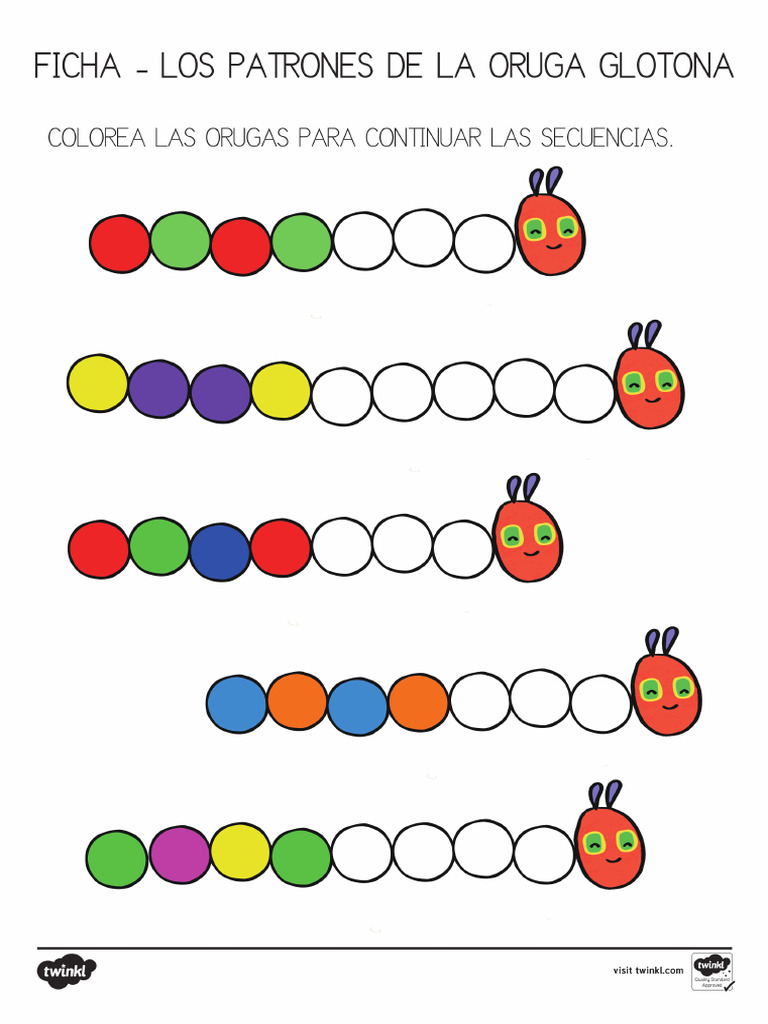 ES T N 573 Los Patrones La Oruga Glotona Ficha de Actividad | PDF