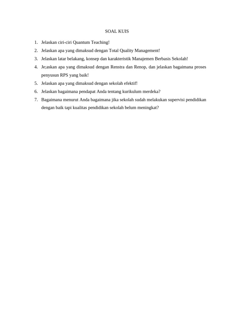 Soal Kuis MP | PDF
