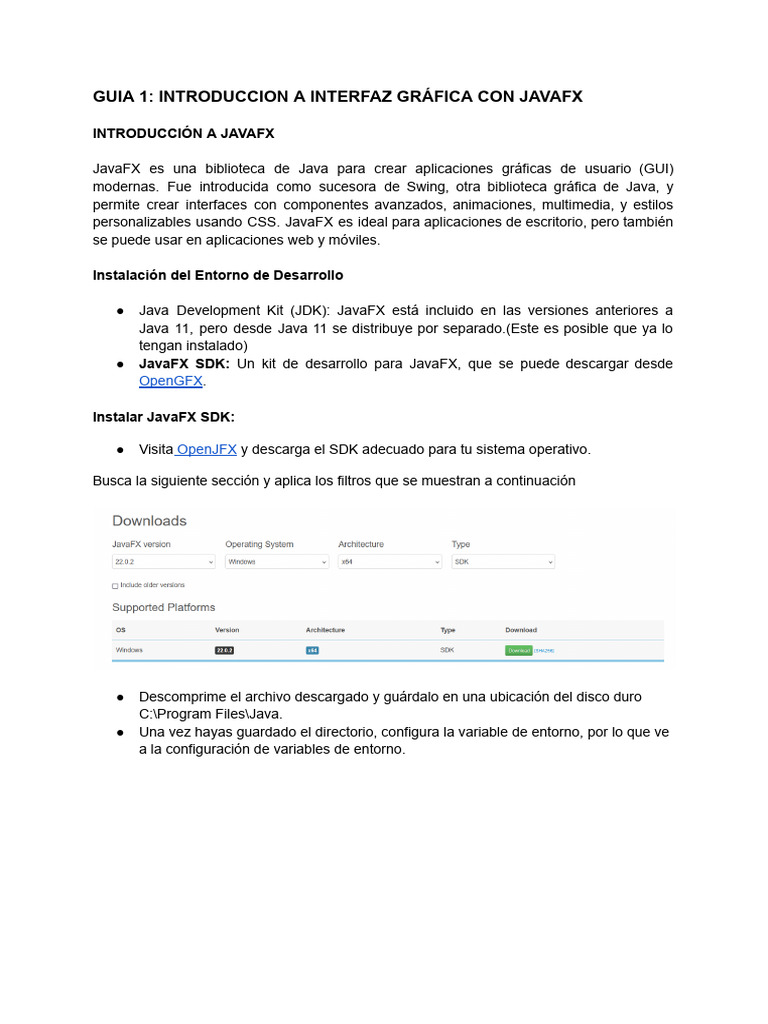 GUIA 1_ INTRODUCCION A INTERFAZ GRÁFICA CON JAVAFX | PDF