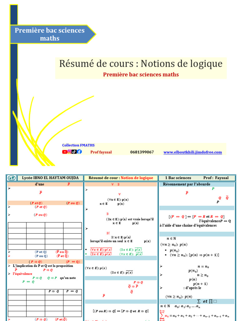 Résumé Logique 1bac SM | PDF