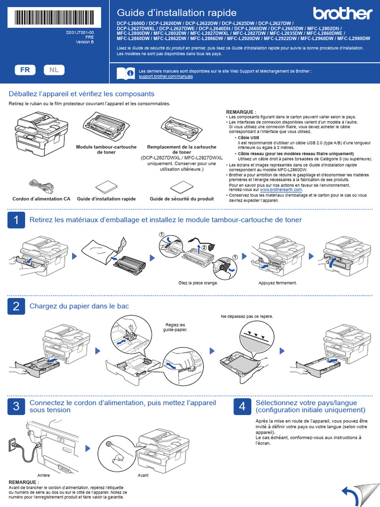 CV hll2480dw Fre QSG B | PDF