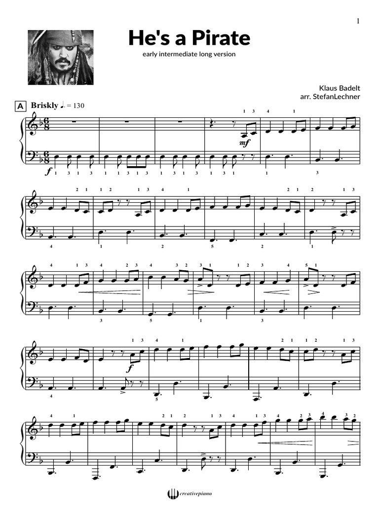 "He's a Pirate: Intermediate Arrangement" | PDF