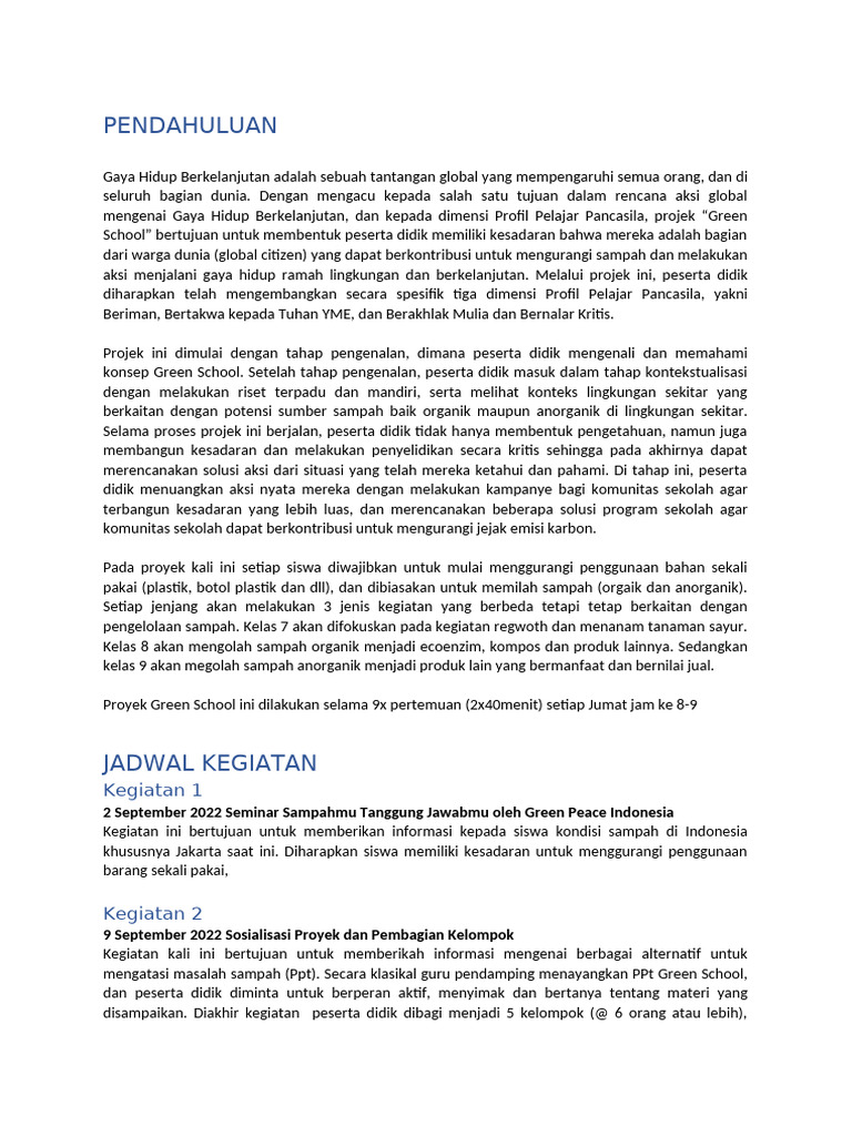 Modul Green School | PDF