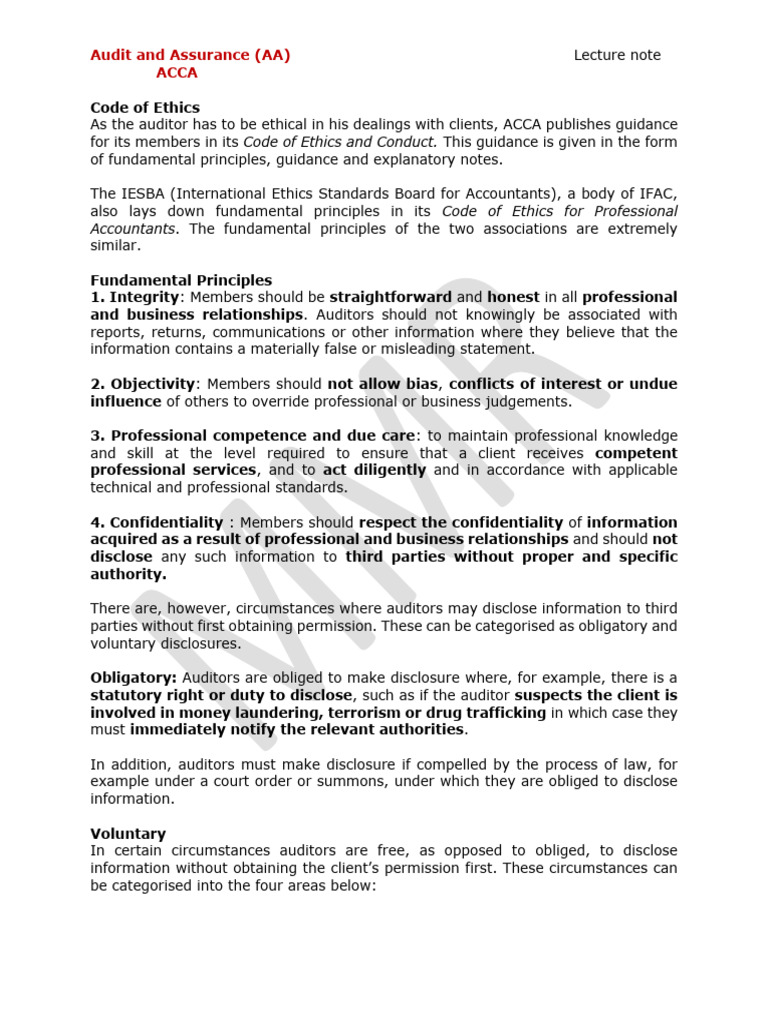 AA Ethics Note | PDF