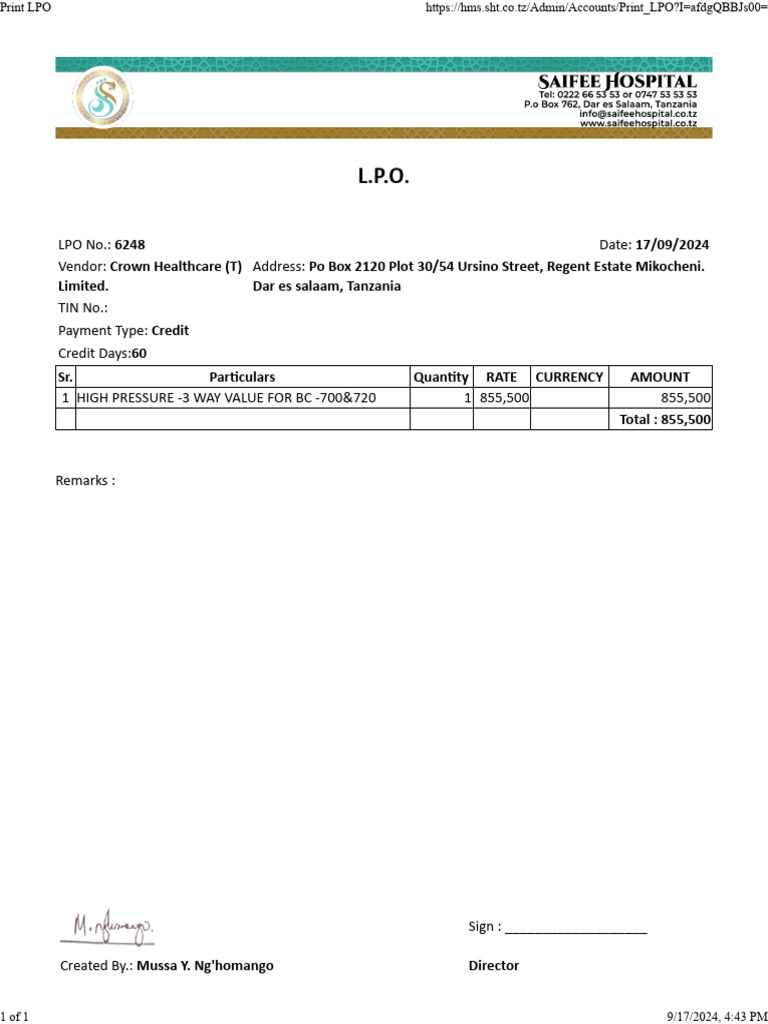Print LPO | PDF