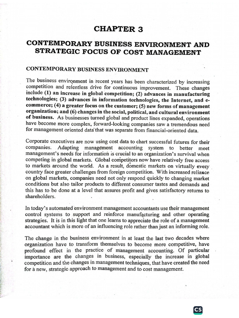 Strat Cost Chapter 3 | PDF