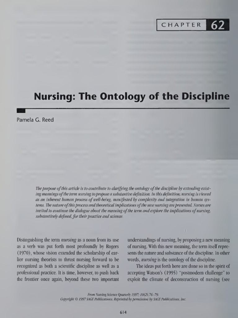 4_Nursing_the Ontology of the Discipline | PDF