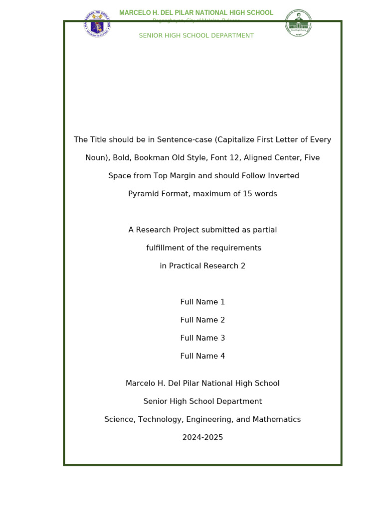 Title Page - PR2 MHPNHS | PDF