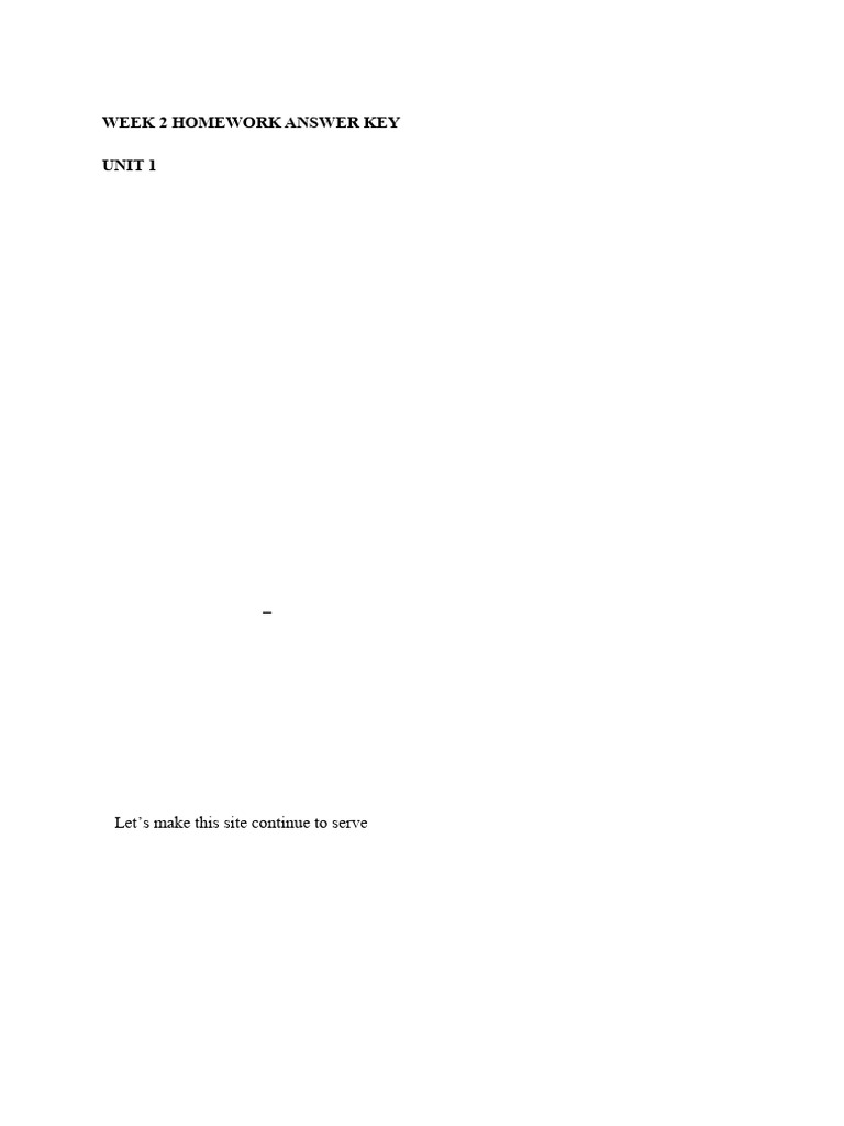 Week 2 Homework Answer Key | PDF | Art | Technology & Engineering