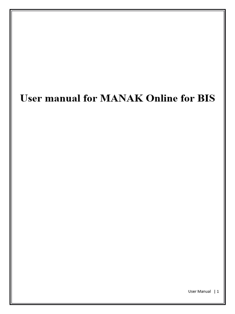 User Manual For MANAK Online For BIS | PDF