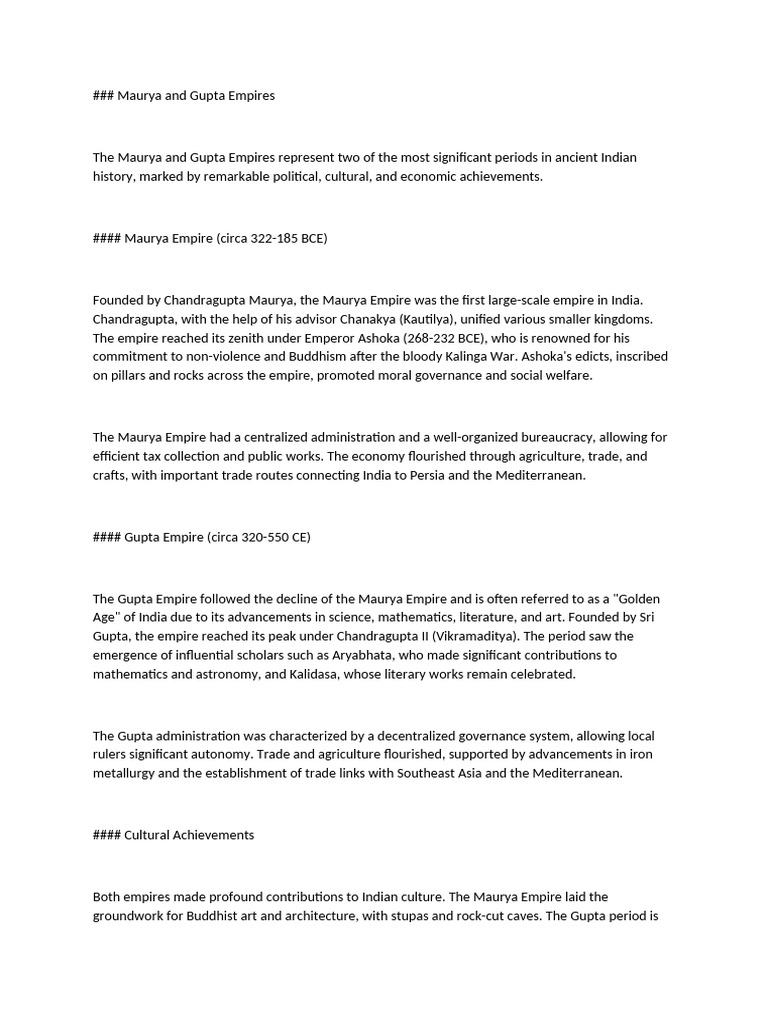 Maurya and Gupta Empires | PDF