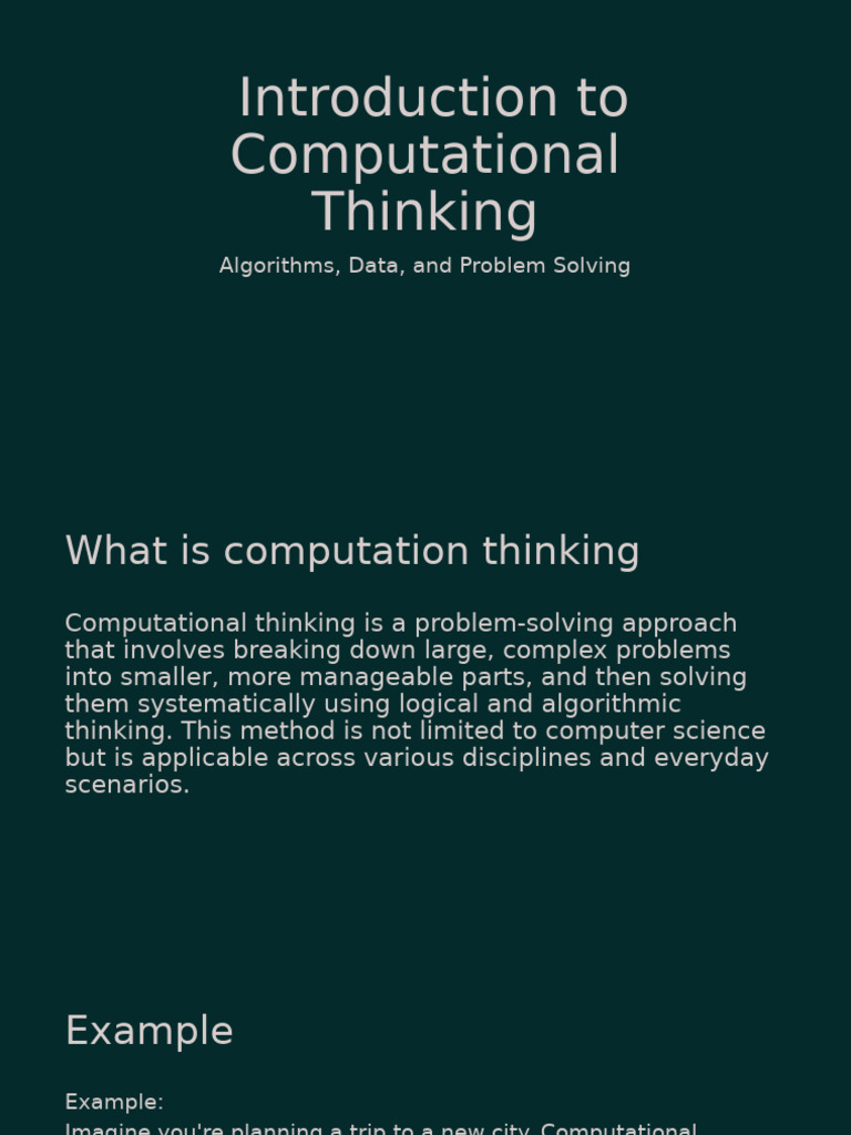 Lesson 1 Introduction To Computational Thinking p1 | PDF