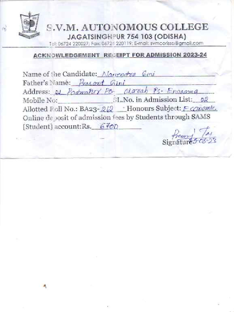 Inst Declaration Certificate | PDF