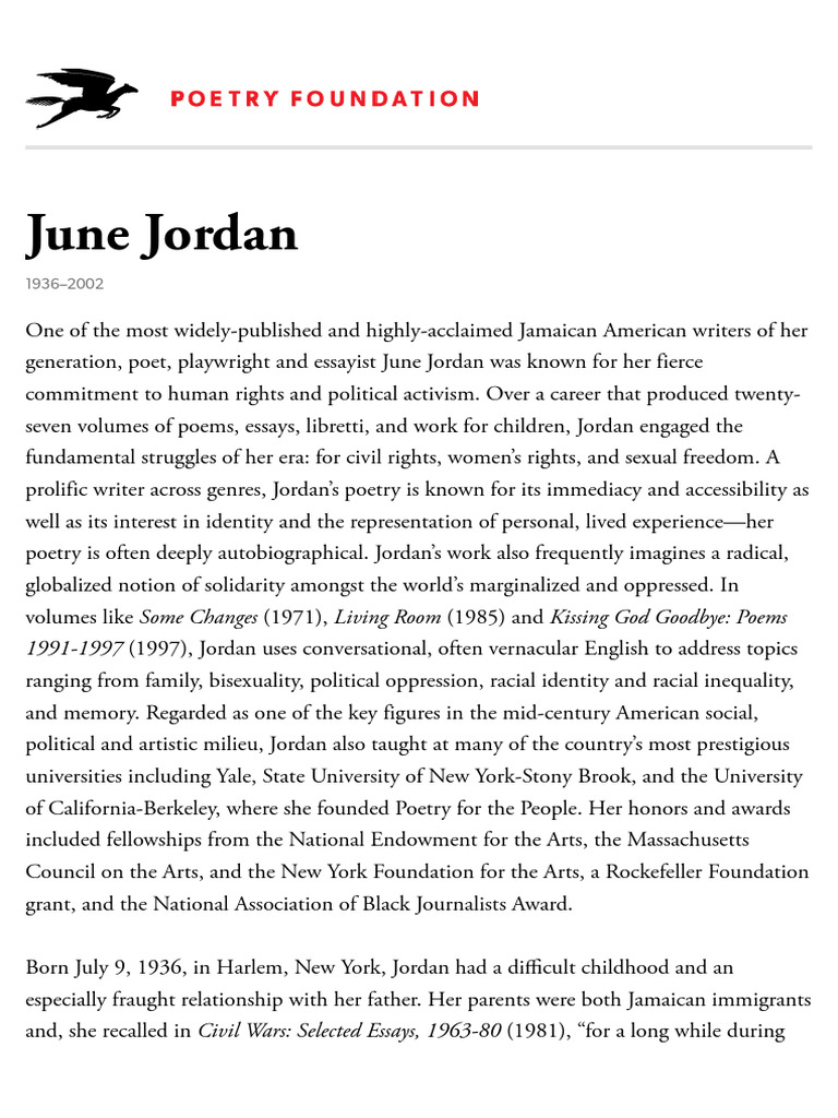 June Jordan | Poetry Foundation | PDF