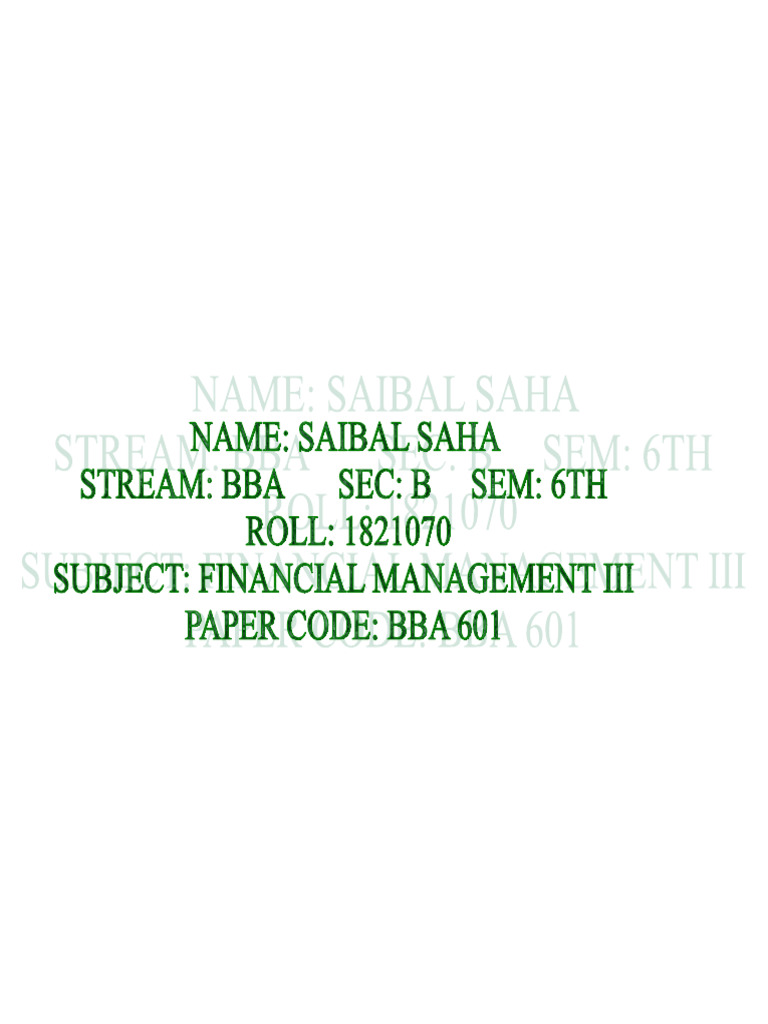 Financial Assighnment | PDF