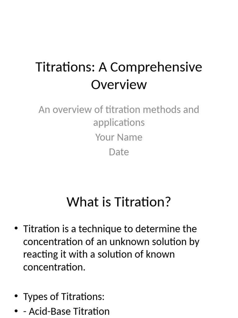 Titrations Presentation | PDF