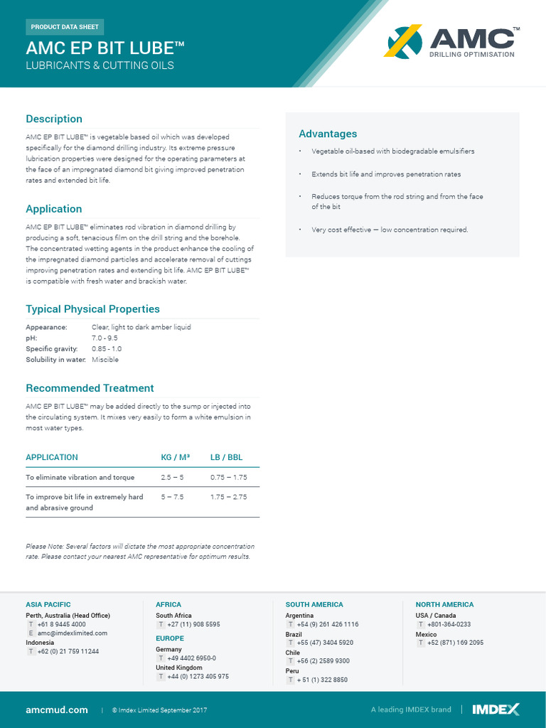 Amc Ep Bit Lube PDS | PDF