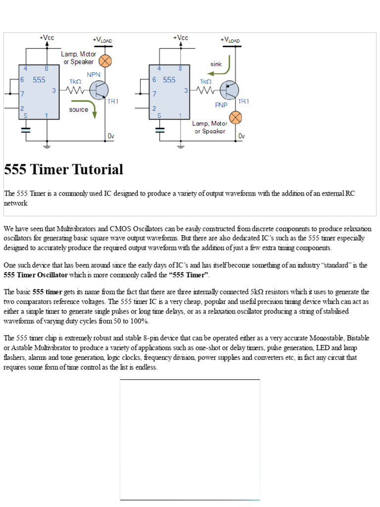 555 Timer Tutorial - The Monostable Multivibrator | PDF