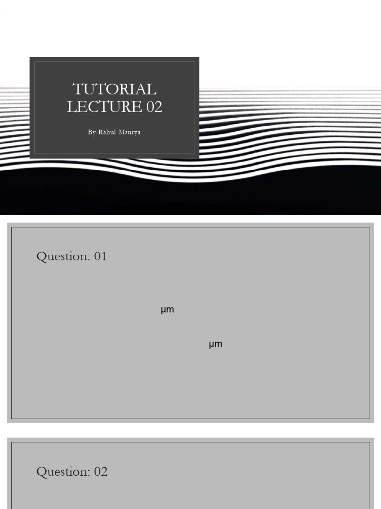 tUTORial Lecture 02 | PDF