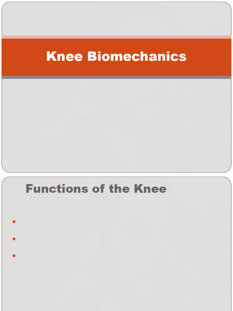 Knee Biomechanics | PDF