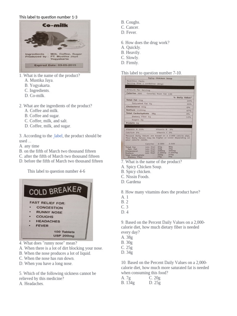 Soal Label Choose | PDF