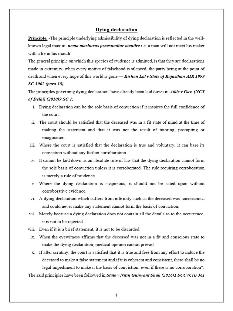 Dying Declaration | PDF