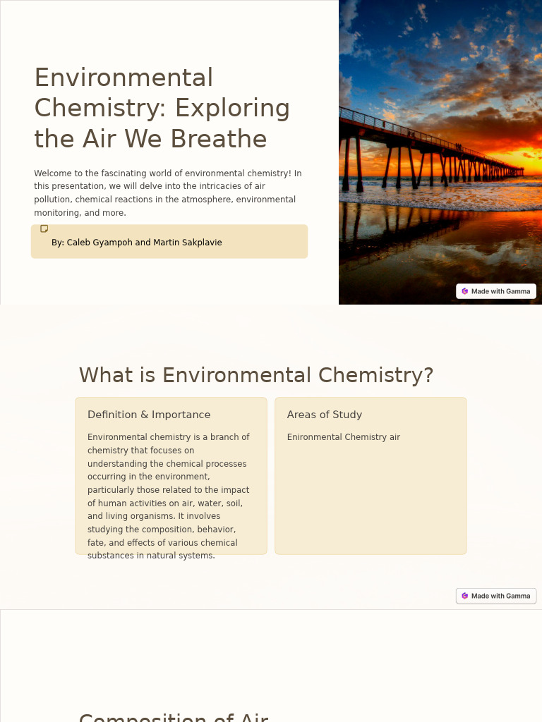 Environmental Chemistry Exploring The Air We Breathe | PDF