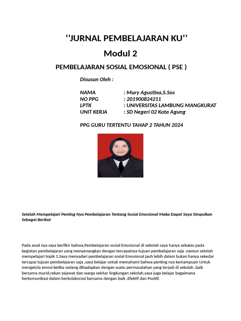 Jurnal Pembelajaran Ku Modul 2 PSE | PDF