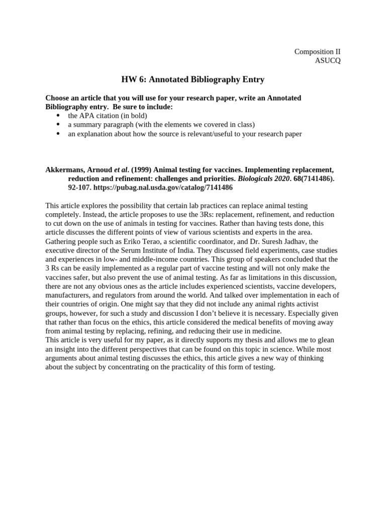 HW 6: Annotated Bibliography Entry: 7141486) - 92-107. Https://pubag - Nal.usda - Gov/catalog ...