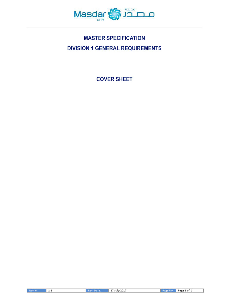 Masdar Specifications | PDF