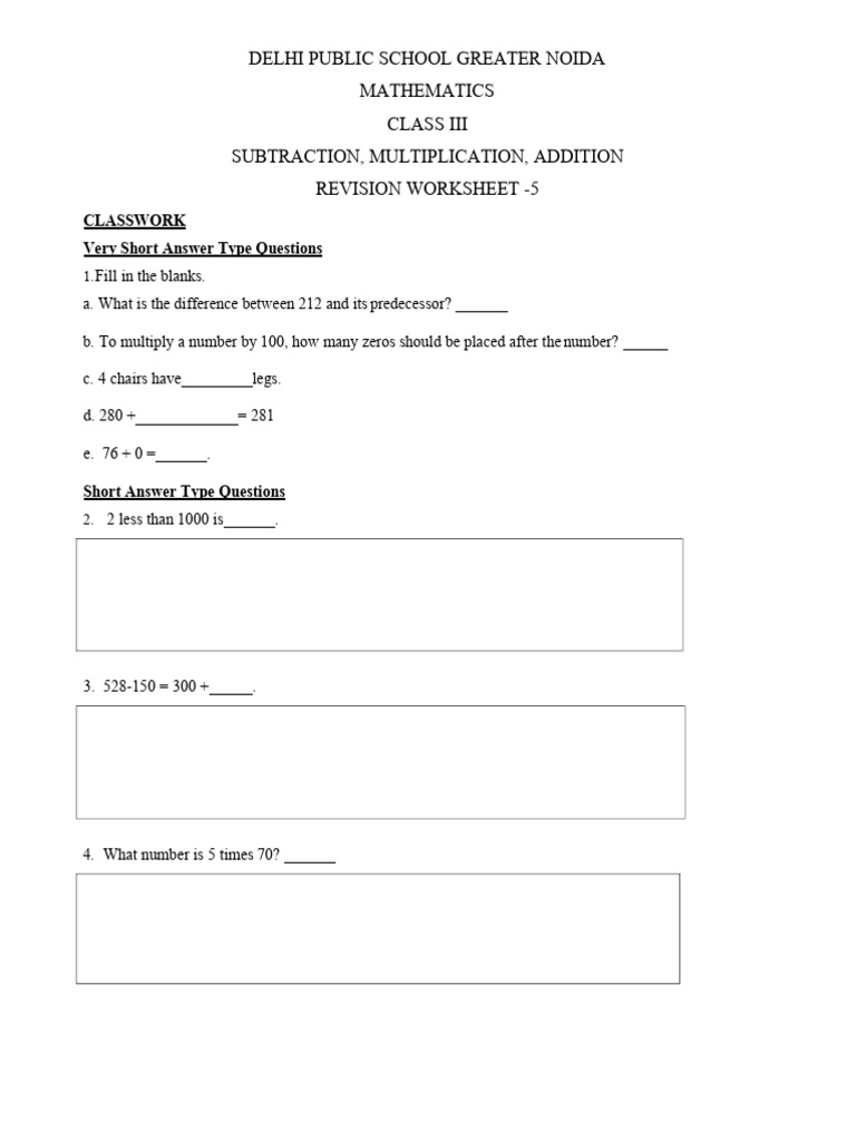 CL 3 Half Yearly Worksheet | PDF