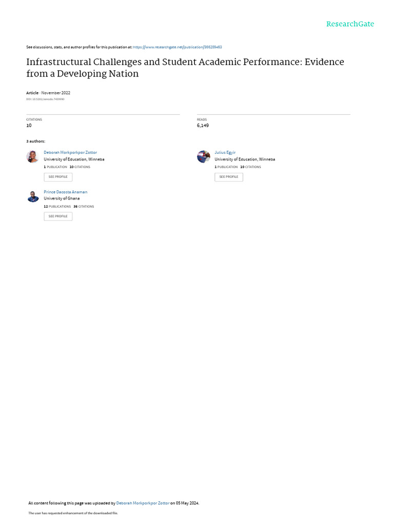 Infrastructural Challenges and Student A | PDF