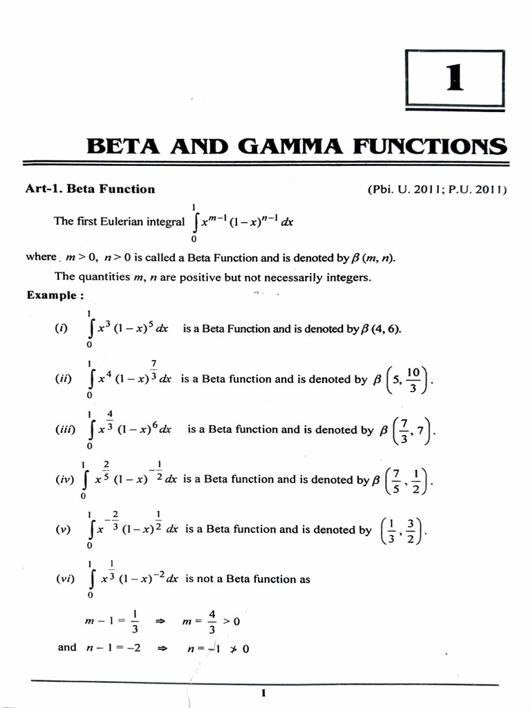 Betta and Gamma Functions | PDF